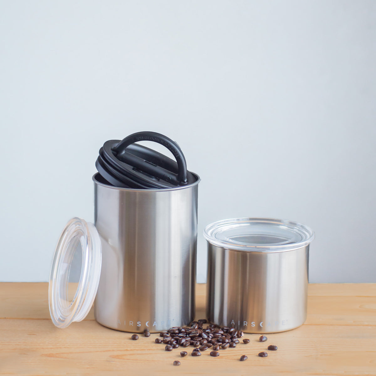 Airscape® Classic Medium 1lb Coffee Canister Brushed Steel – National ...